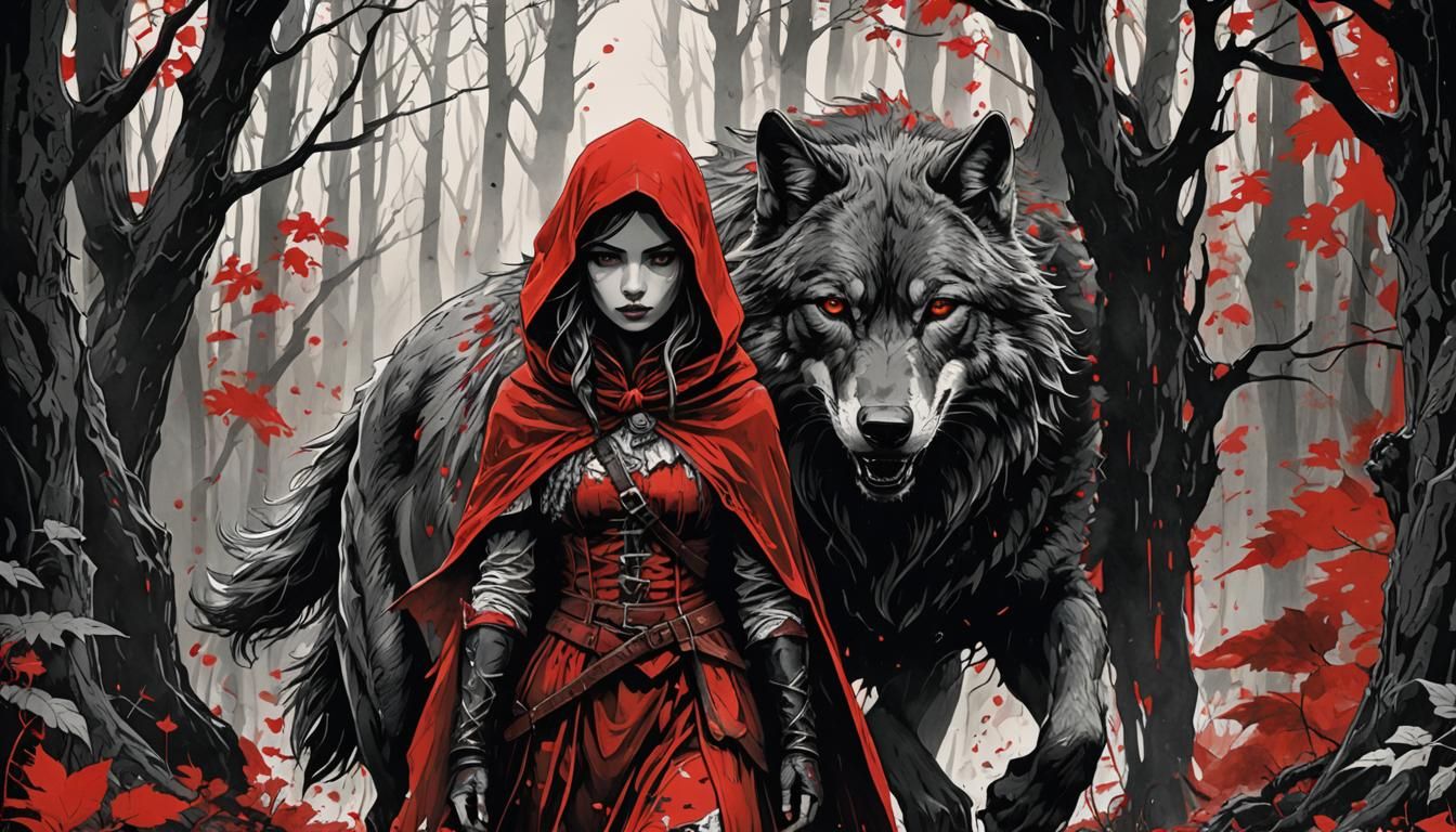 Little Red Riding Hood and Her new Friend - AI Generated Artwork ...