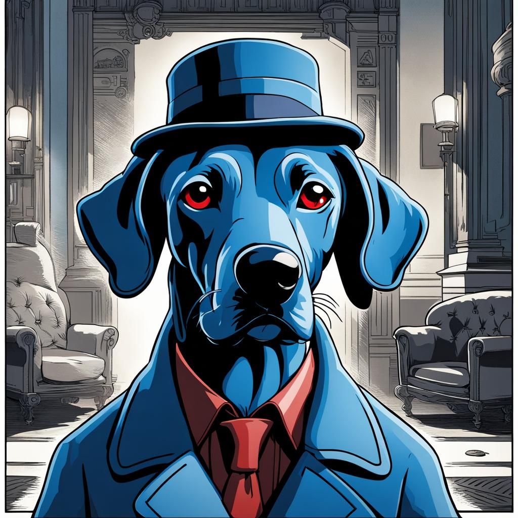 Blue-coloured dog floppy ears from Blues Clues, anthropomorphic ...