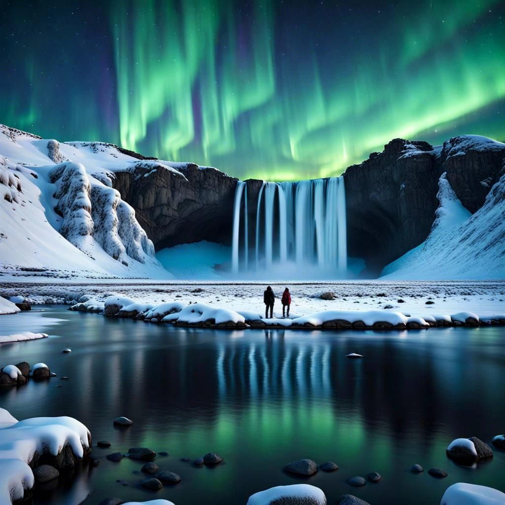 Icelandic rivers in winter - AI Generated Artwork - NightCafe Creator