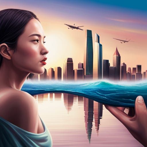 Waves of Reflection - AI Generated Artwork - NightCafe Creator