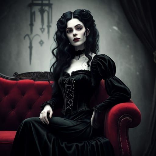 A female goofy vampire - Whimsical Vampire Goddess in Gothi...