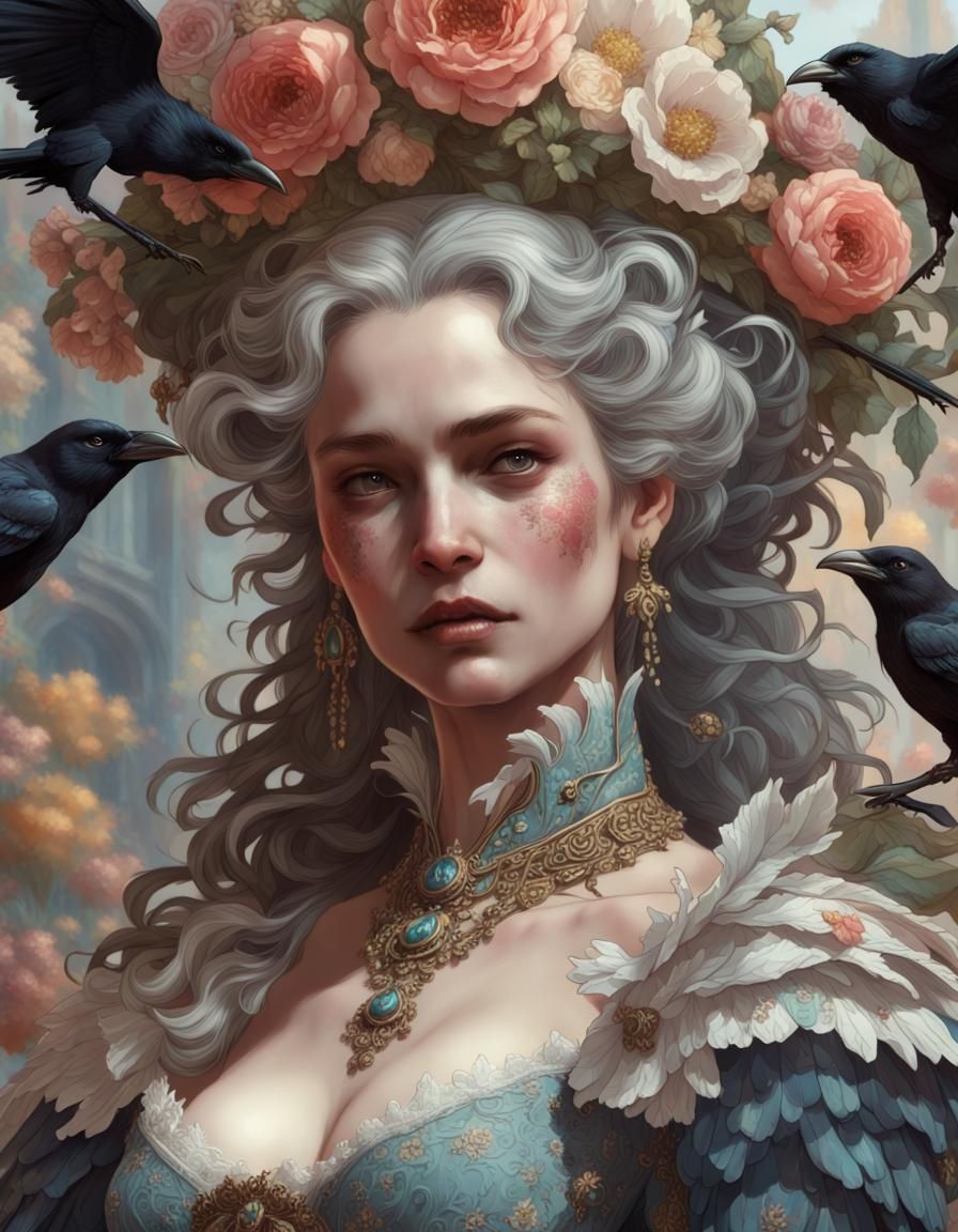 VINTAGE CROW QUEEN 4 - AI Generated Artwork - NightCafe Creator