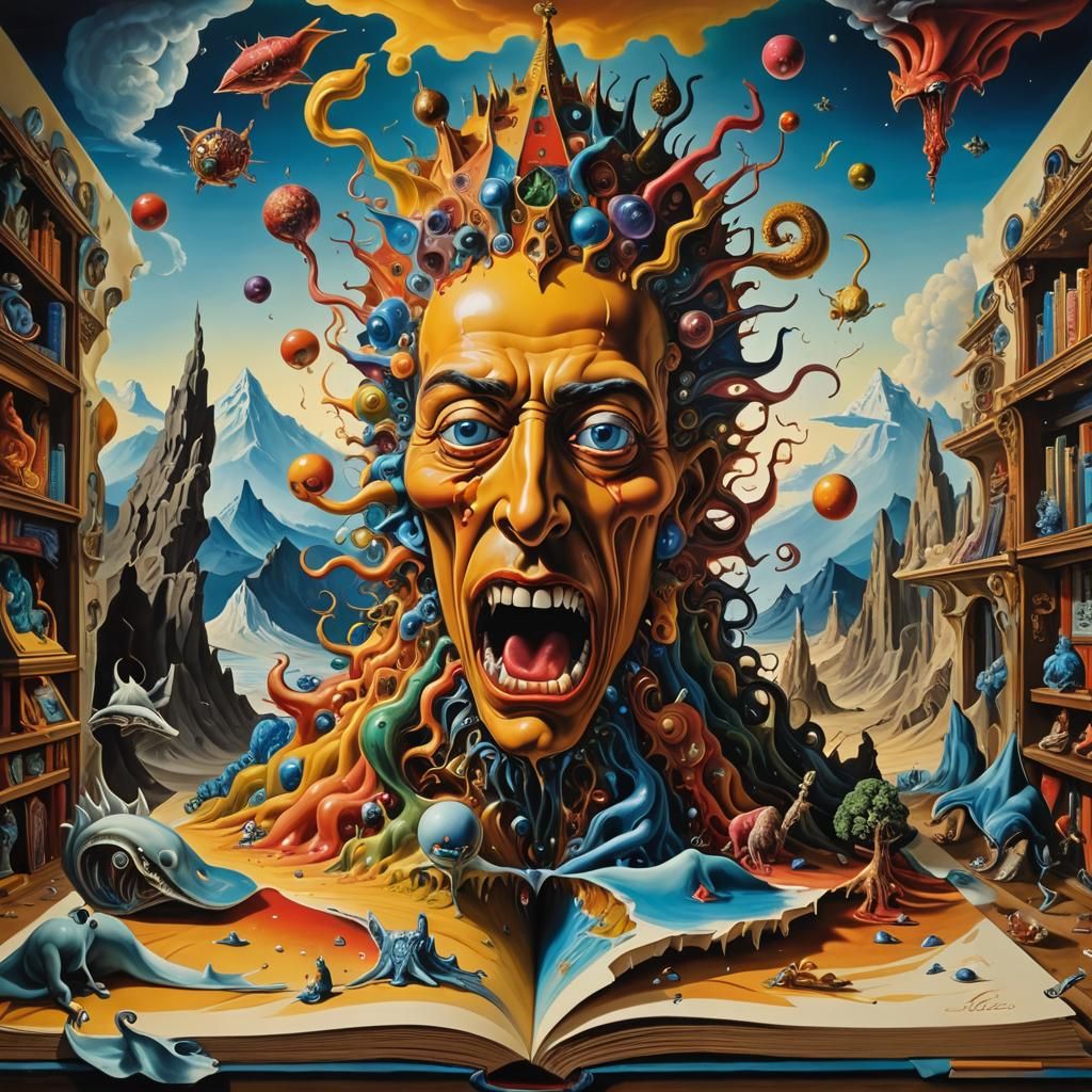 A captivating pop-up book by a surrealist depicts surreal creatures ...