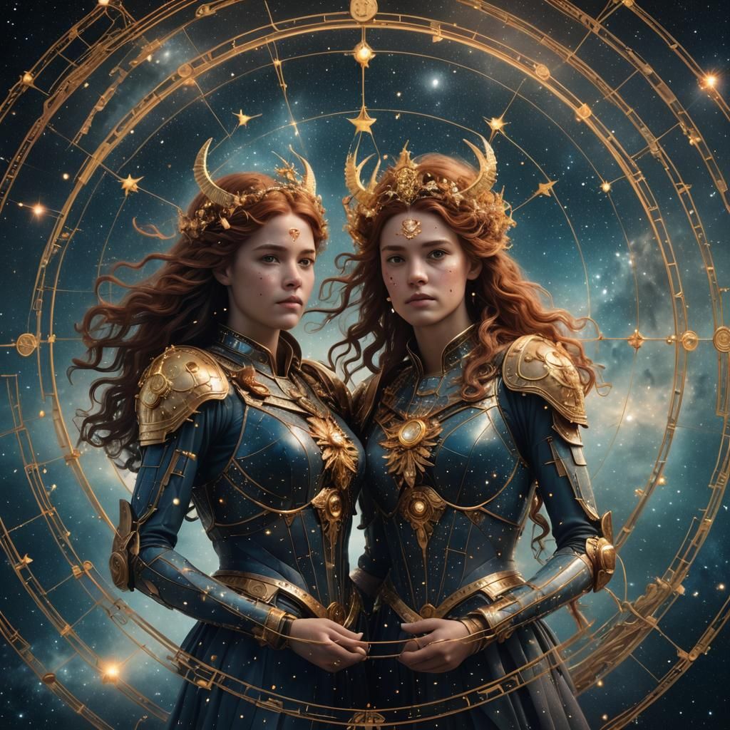 Celestial twins - AI Generated Artwork - NightCafe Creator