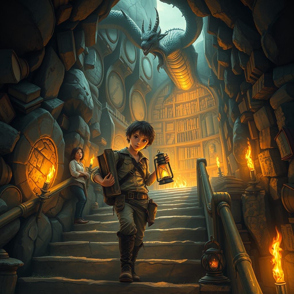 Underground Secret Library. 🔦 📚 🪨