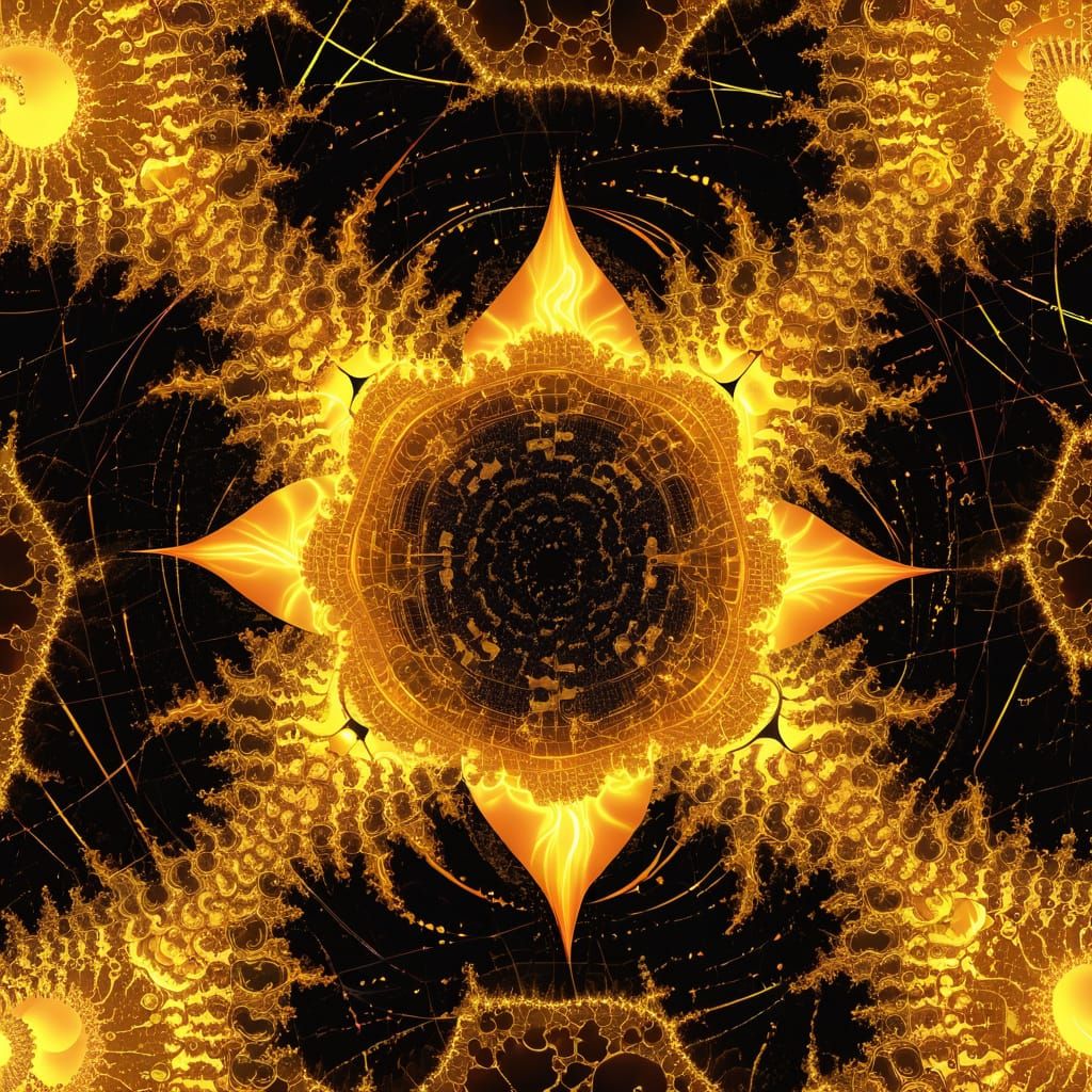 Infinitely Recursive Square Fractal Solar Rain