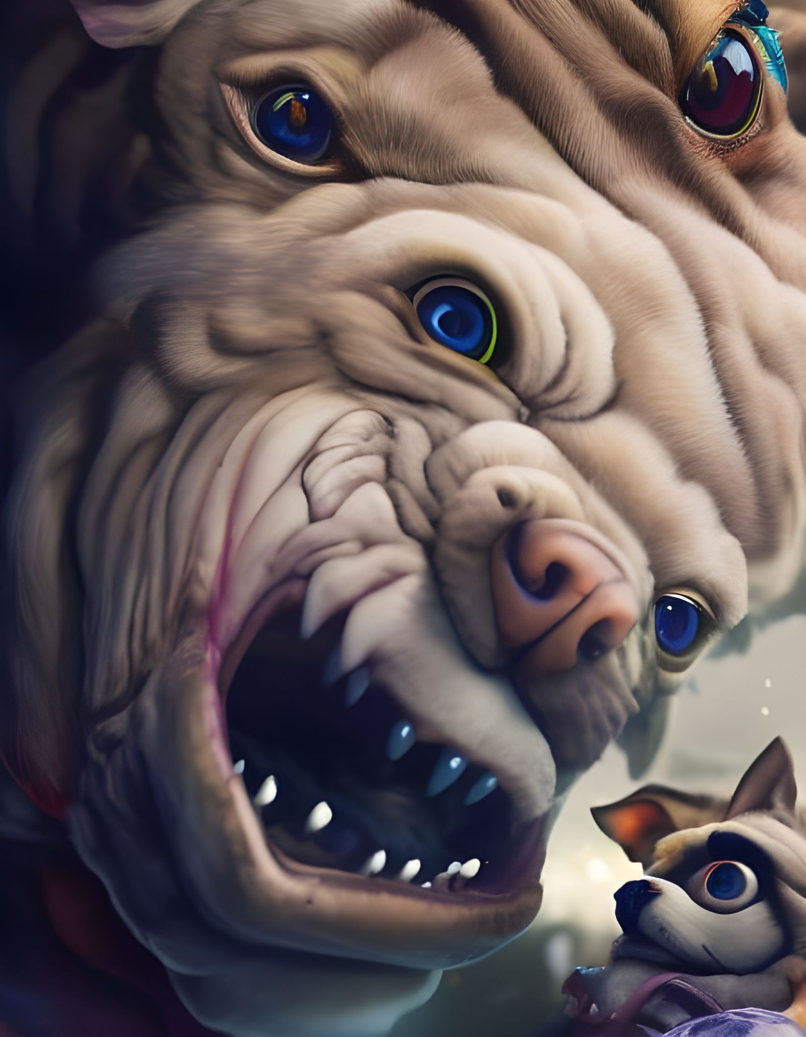 Bulldogs plus monster - AI Generated Artwork - NightCafe Creator