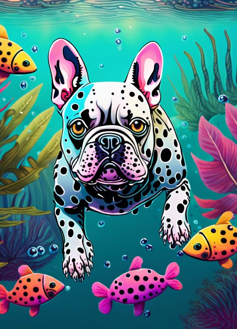 Tropical Frenchie - AI Generated Artwork - NightCafe Creator