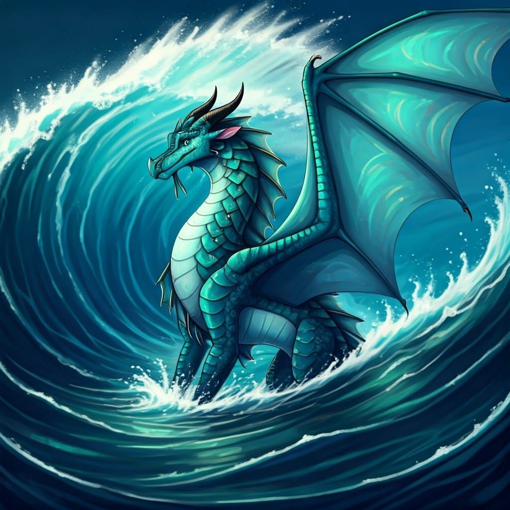 Tsunami Wings of Fire - Majestic SeaWing Dragon Rises from T...
