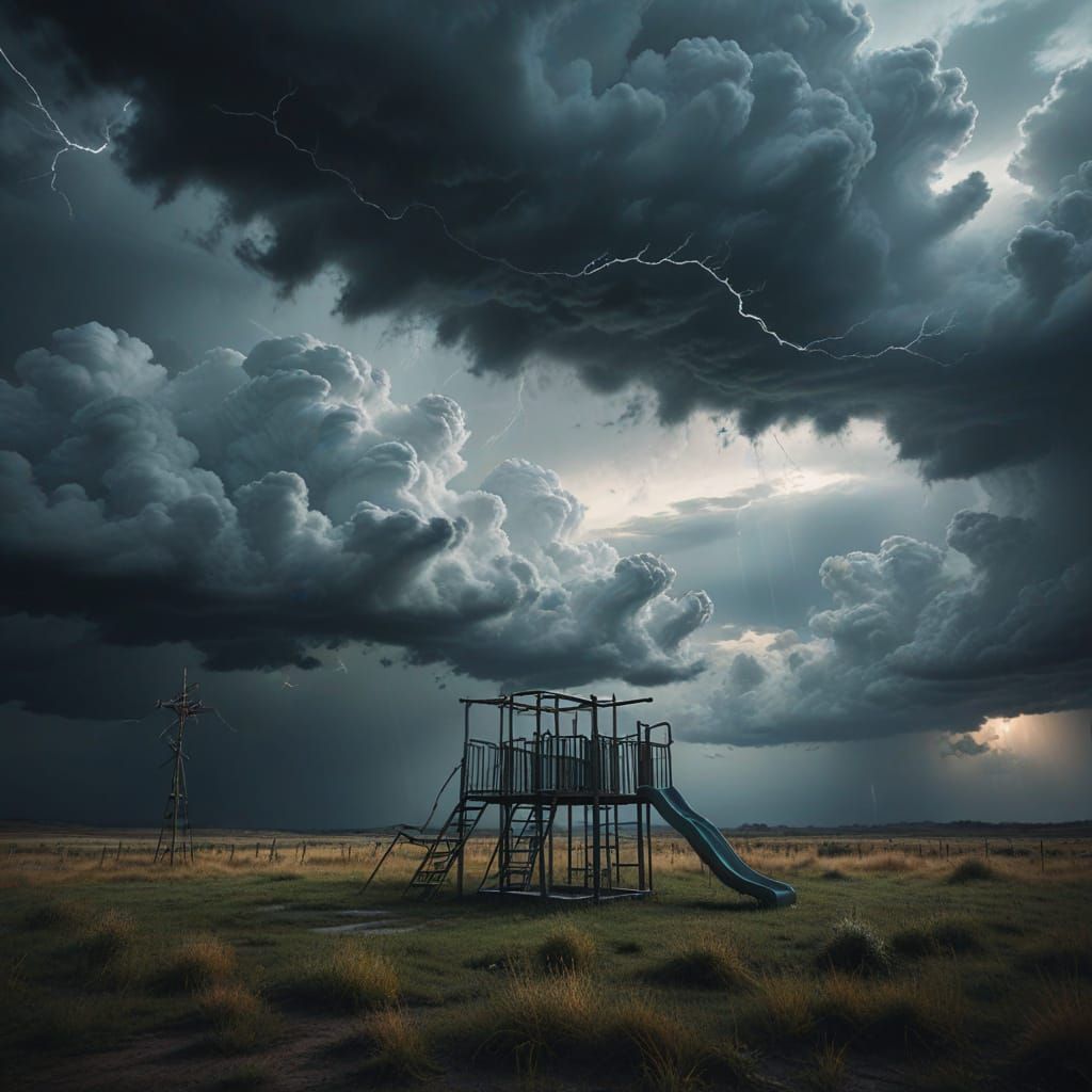 Lost playground - Surreal Playground in the Stormy Wilderne...