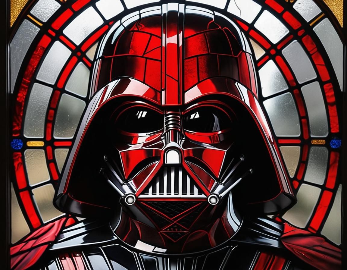 Darth Vader Stained Glass Window - AI Generated Artwork - NightCafe Creator