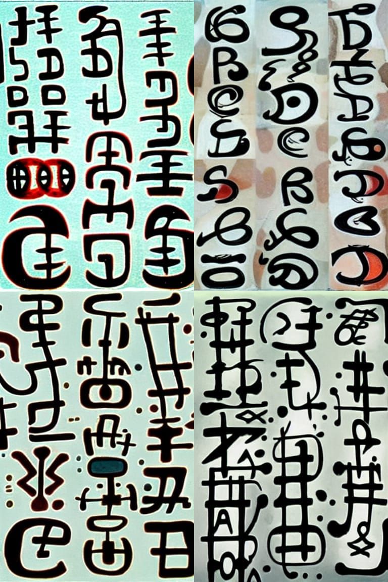asemic alphabet - AI Generated Artwork - NightCafe Creator