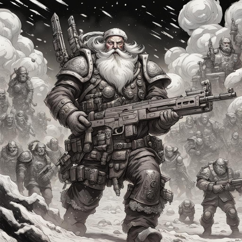 Space Marine Santa Claus with elves - AI Generated Artwork - NightCafe ...