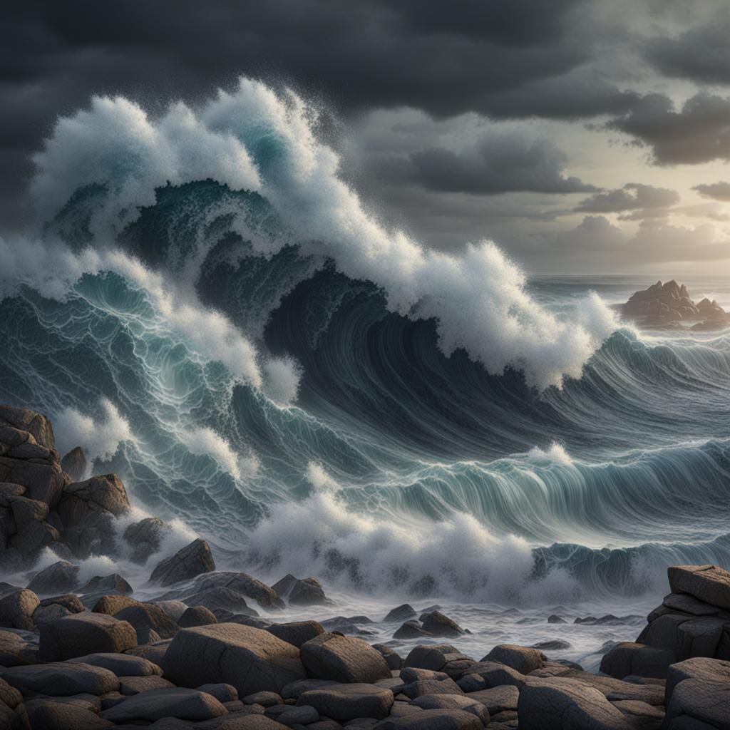 Waves 2 - AI Generated Artwork - NightCafe Creator