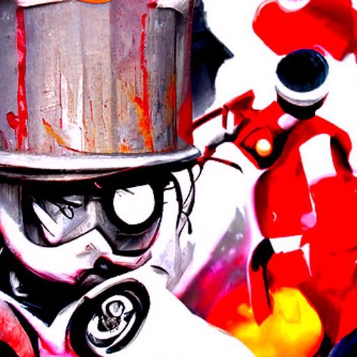 David vs Goliath steampunk theme David in a white suit and Goliath in a ...