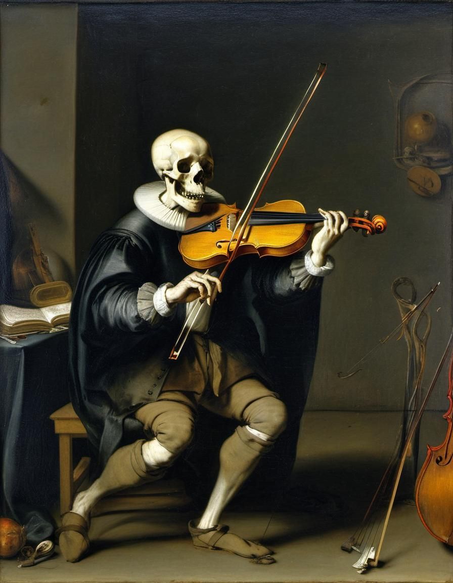 Death Playing the Violin - AI Generated Artwork - NightCafe Creator