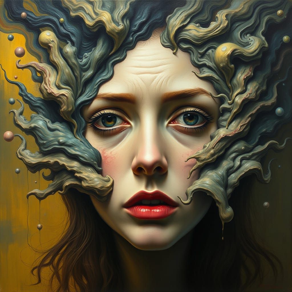 creative surreal painting - Surrealist Portrait of Emotional...