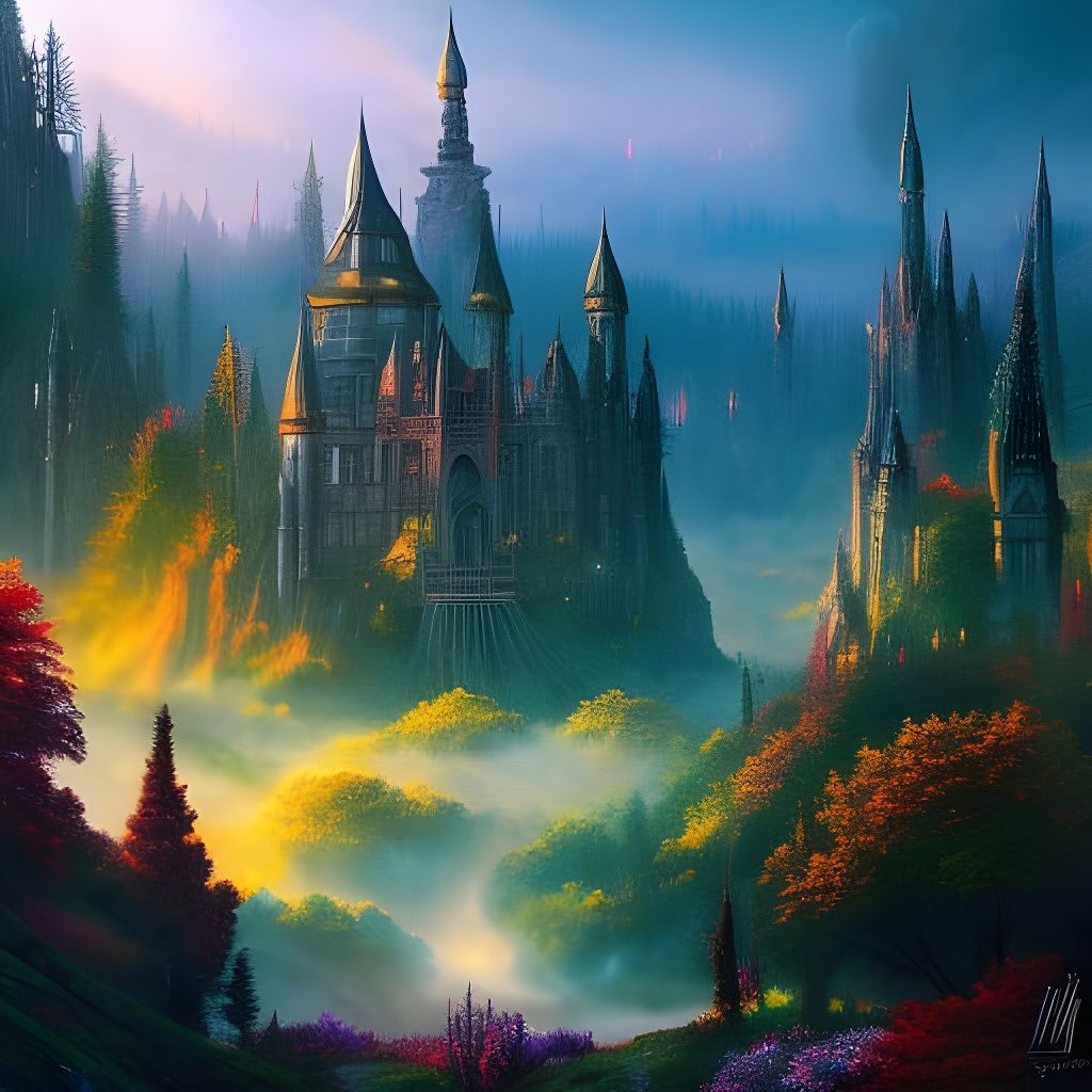 Enchanted Forest Castle - AI Generated Artwork - NightCafe Creator