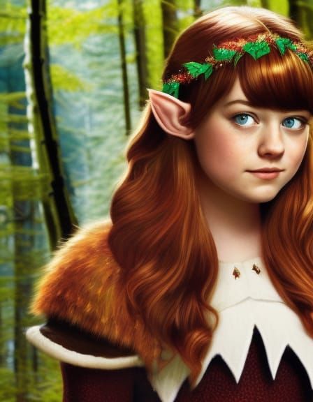 Beautiful Elf Girl - Emma Stone - AI Generated Artwork - NightCafe Creator