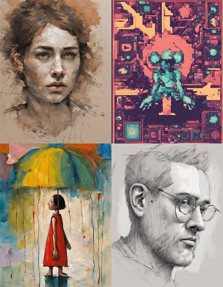 Distorted Human Form in a Fragmented Aesthetic - AI Art