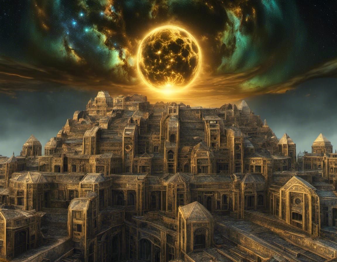 crazy geometric buildings fantasy cosmic fantastical eldritch ...