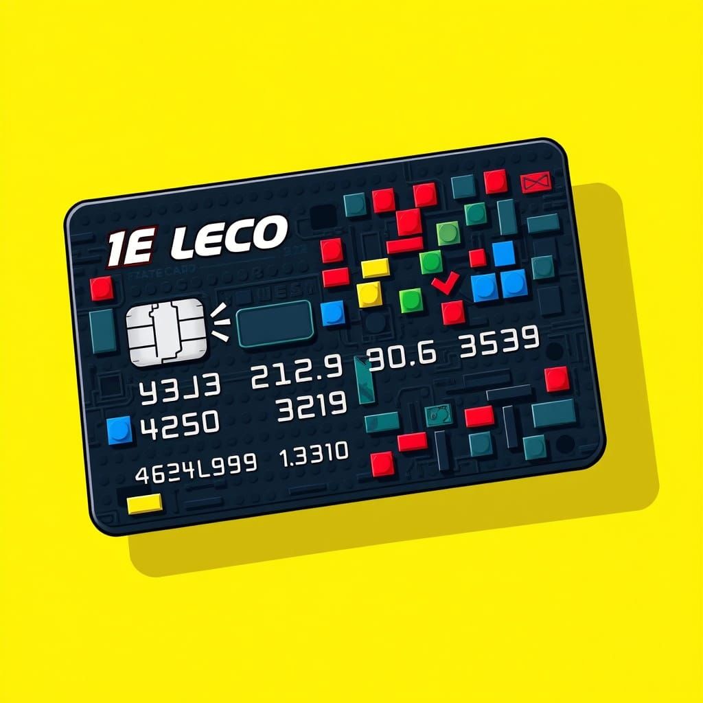 Lego shopping - Lego Credit Card in Futuristic Graphic Style