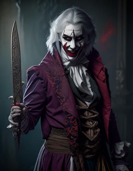 Masked Jester, bard, magic, magical, dhampir, vampire, fantasy ...