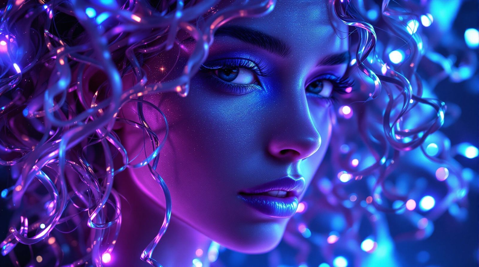 Crystal Crystal - Vibrant Blue Light Illuminates Beeple-Insp...