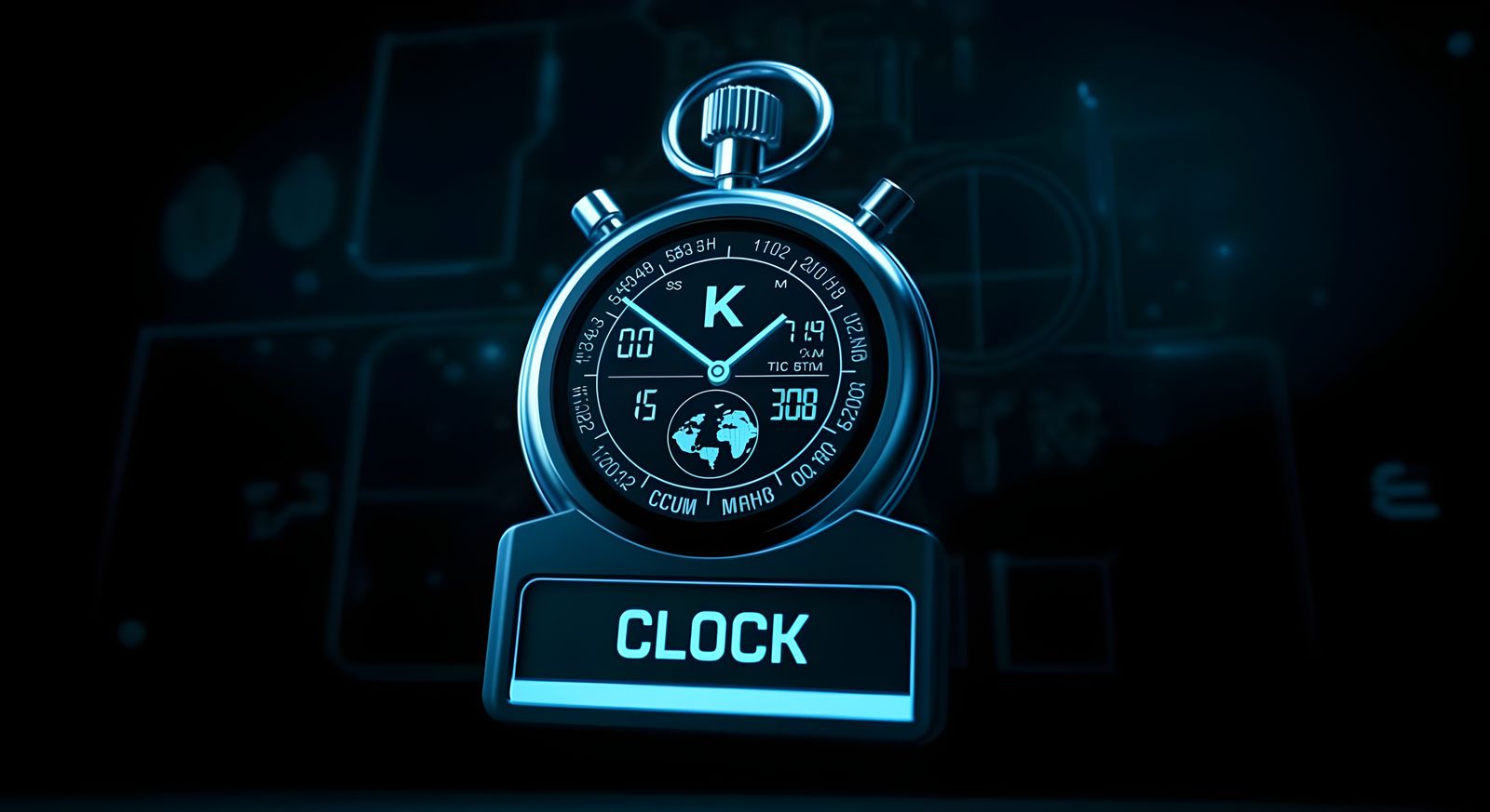 Digital Timekeeper in a Cyberpunk Interface - AI Art