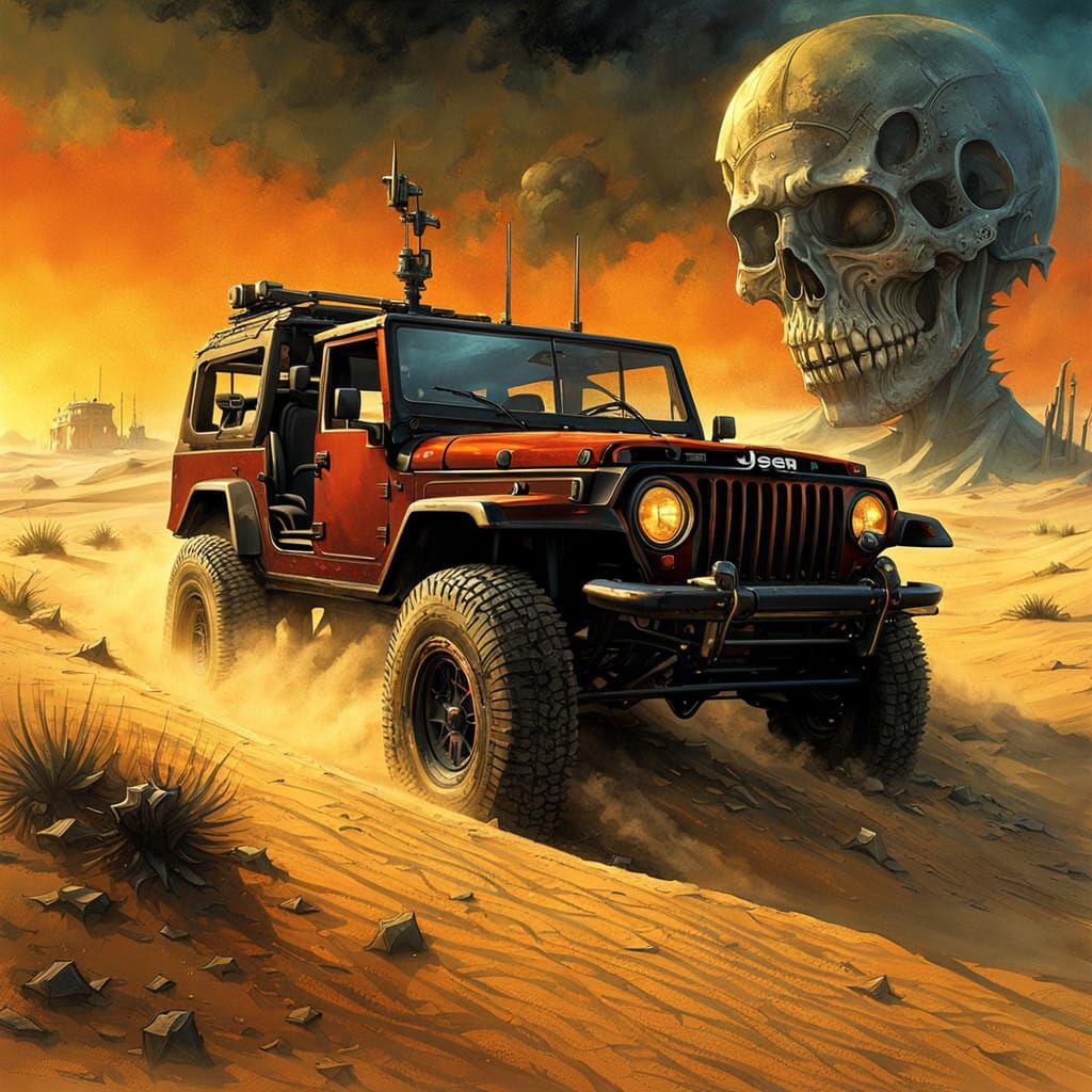 Demons Riding In A Jeep - Demons Ride a Black 4x4 Jeep Throu...