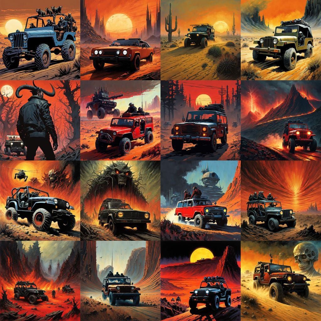 Demons Riding In A Jeep - Demons Invade a Vintage Jeep