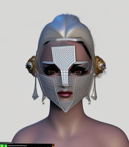 3D futuristic GYPSY MANNEQUIN WEARING A DIAMOND FACE MASK 3D Game ...
