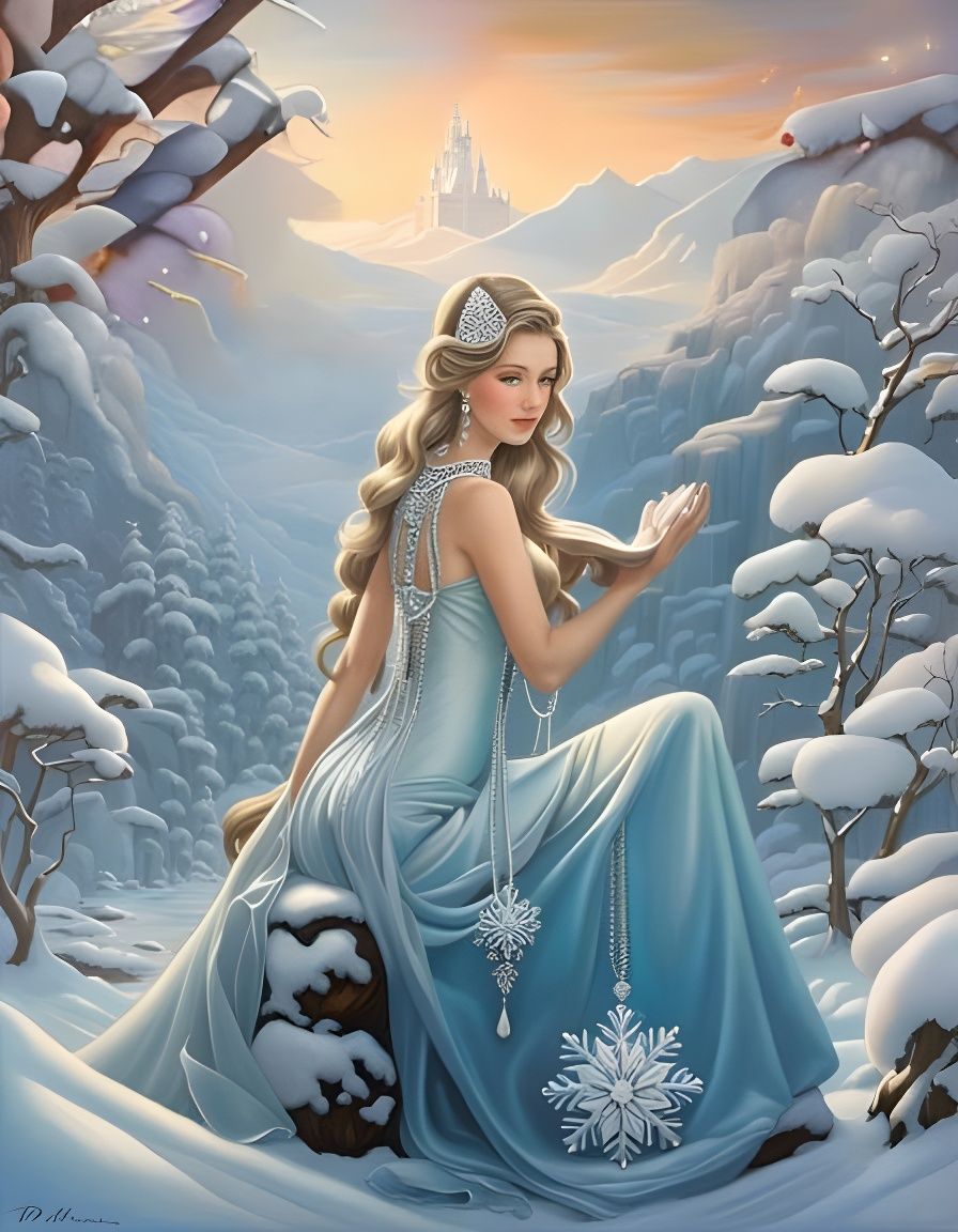 Charming Snow Girl - AI Generated Artwork - NightCafe Creator