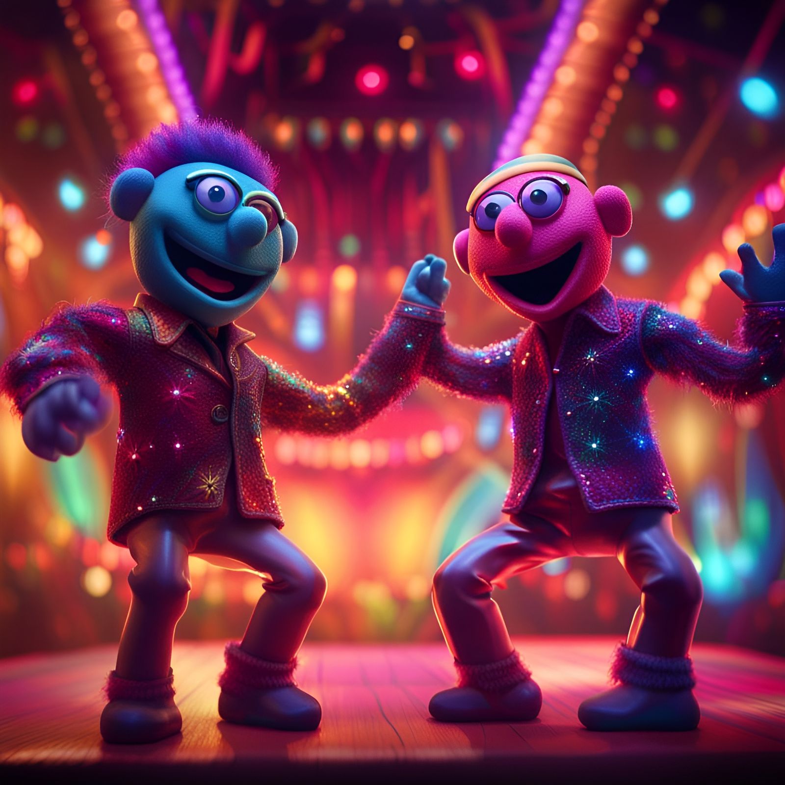 The Dancing Puppet Duo - AI Generated Artwork - NightCafe Creator