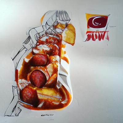 Currywurst concept art 8k resolution ink drawing - AI Generated Artwork ...