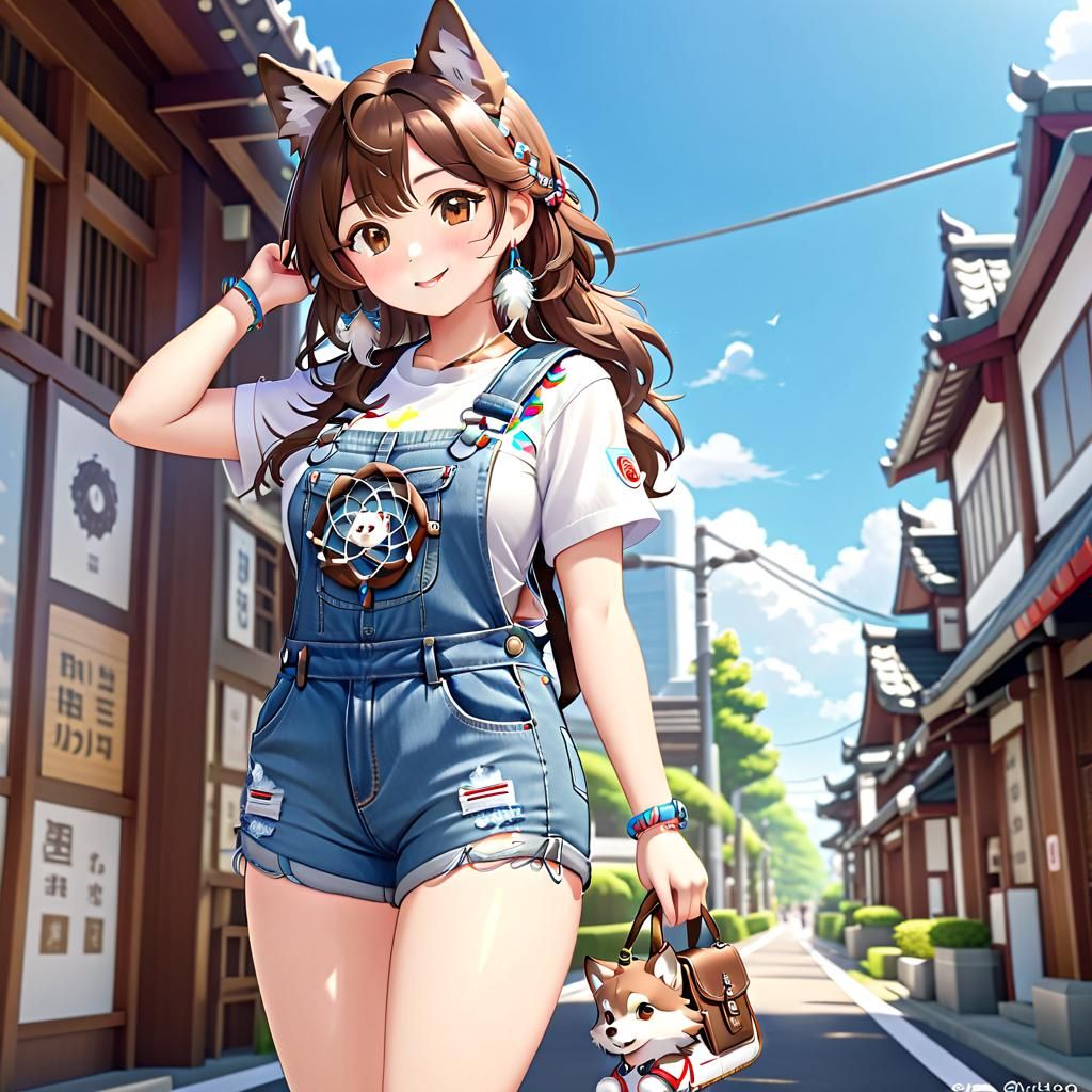 Cute shortalls Pim - AI Generated Artwork - NightCafe Creator