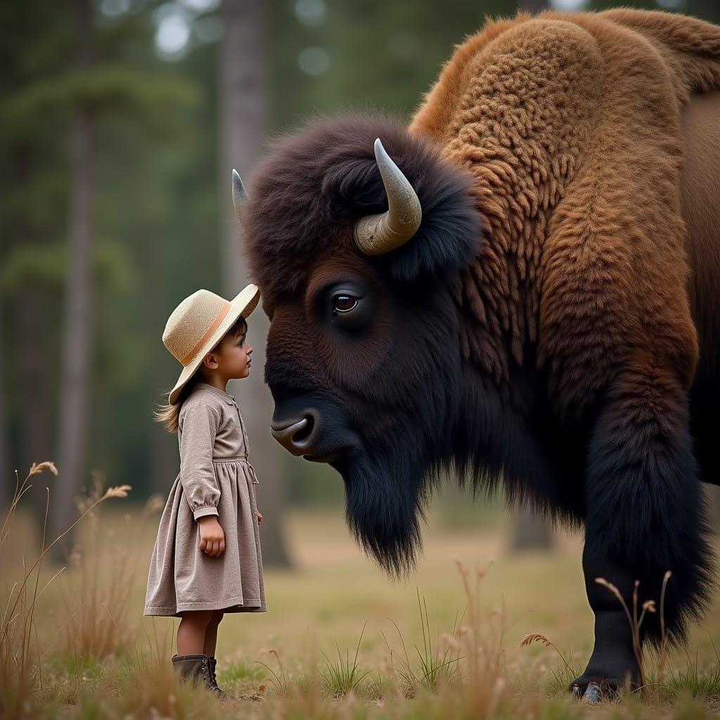 Beauty & The Bison - Girl in Intimate Encounter with Majesti...