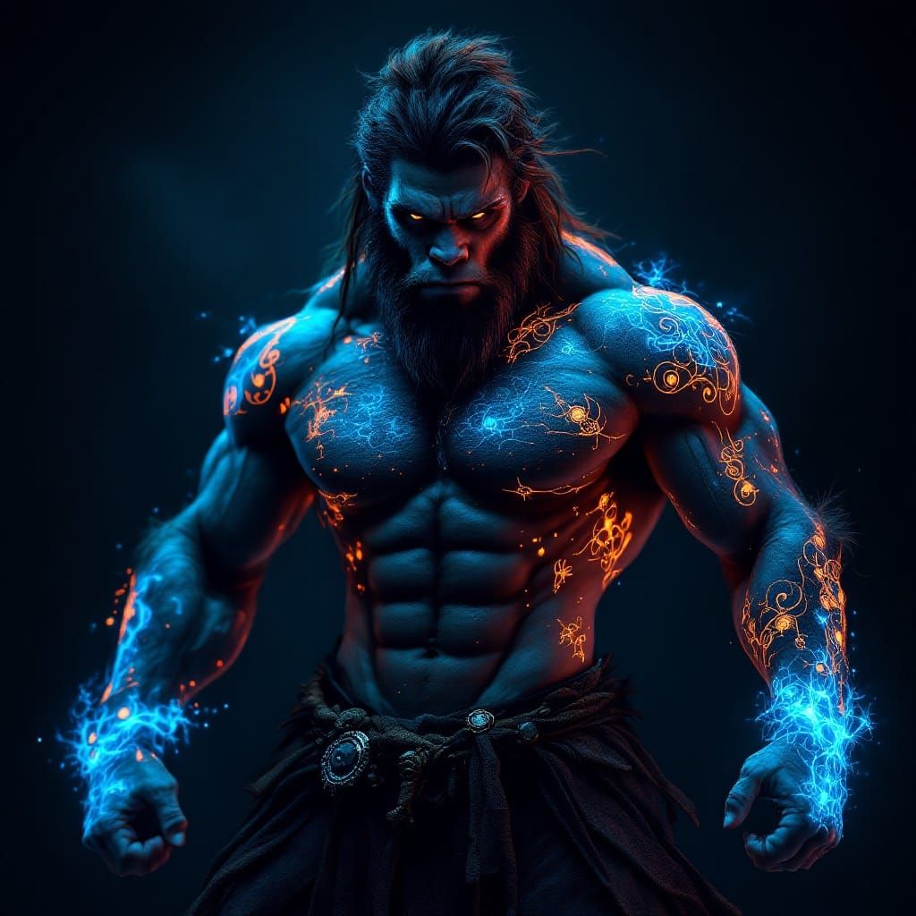 Muscular Brown-Haired Bigfoot Samurai in Ethereal ... - AI Art
