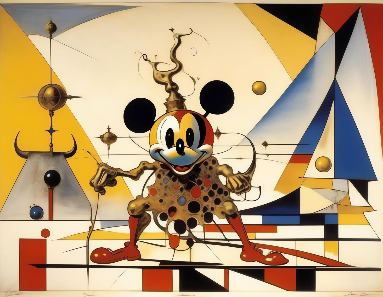 Mickey Mouse Devil by Dali & Mondrian - AI Generated Artwork ...