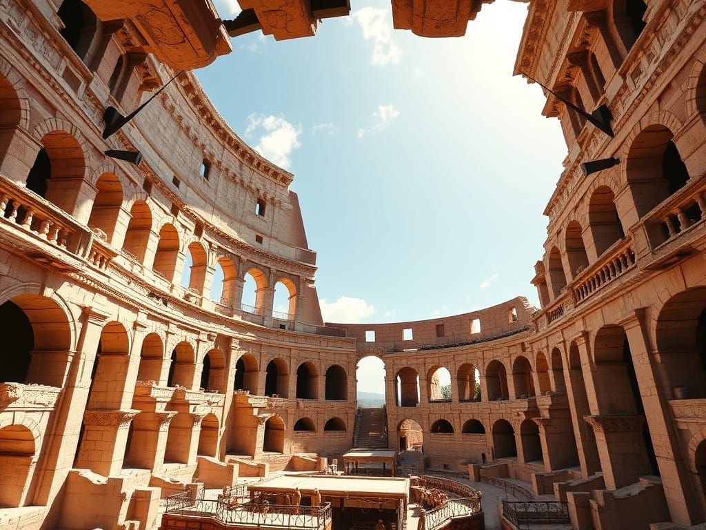 Ancient Greece: Colosseum Interior on Sunny Day - AI Art