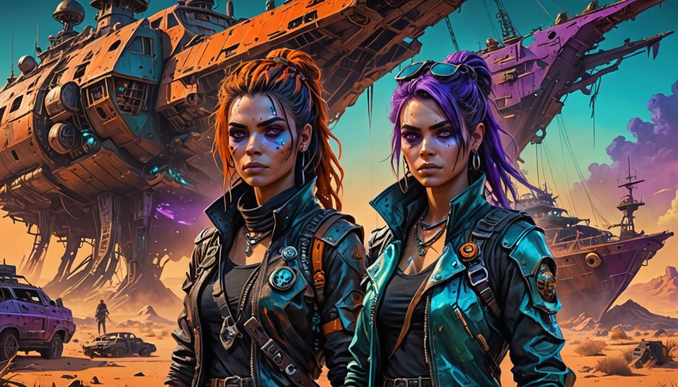 a post-apocalyptic cyberpunk desert assassin - AI Generated Artwork ...