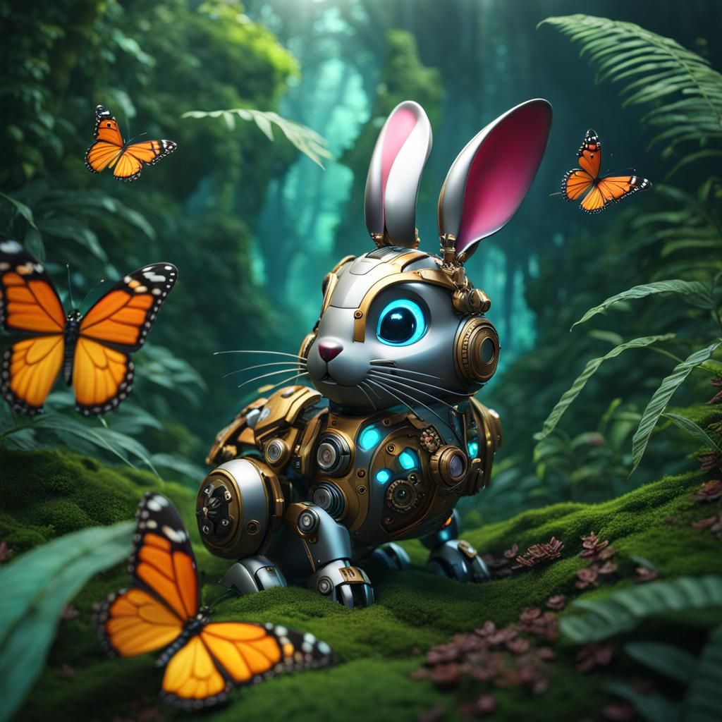 Ai rabbit with nature's beauty - AI Generated Artwork - NightCafe Creator