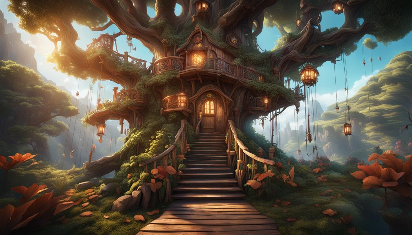 fancy treehouse - AI Generated Artwork - NightCafe Creator
