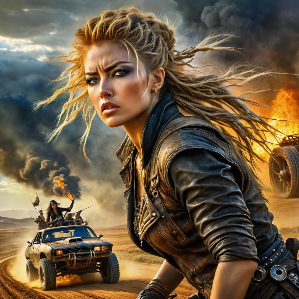 Outlaws chasing a hay thief in the style of Mad Max. - AI Generated ...