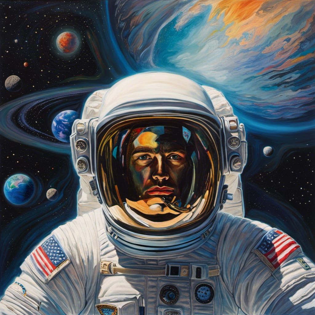 Astronaut Floating in Space - AI Generated Artwork - NightCafe Creator