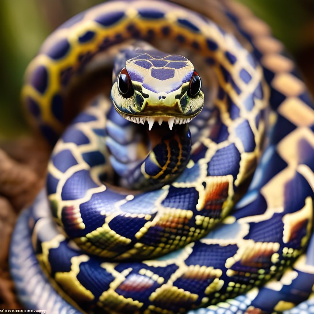 Snake With Cute Fangs - AI Generated Artwork - NightCafe Creator