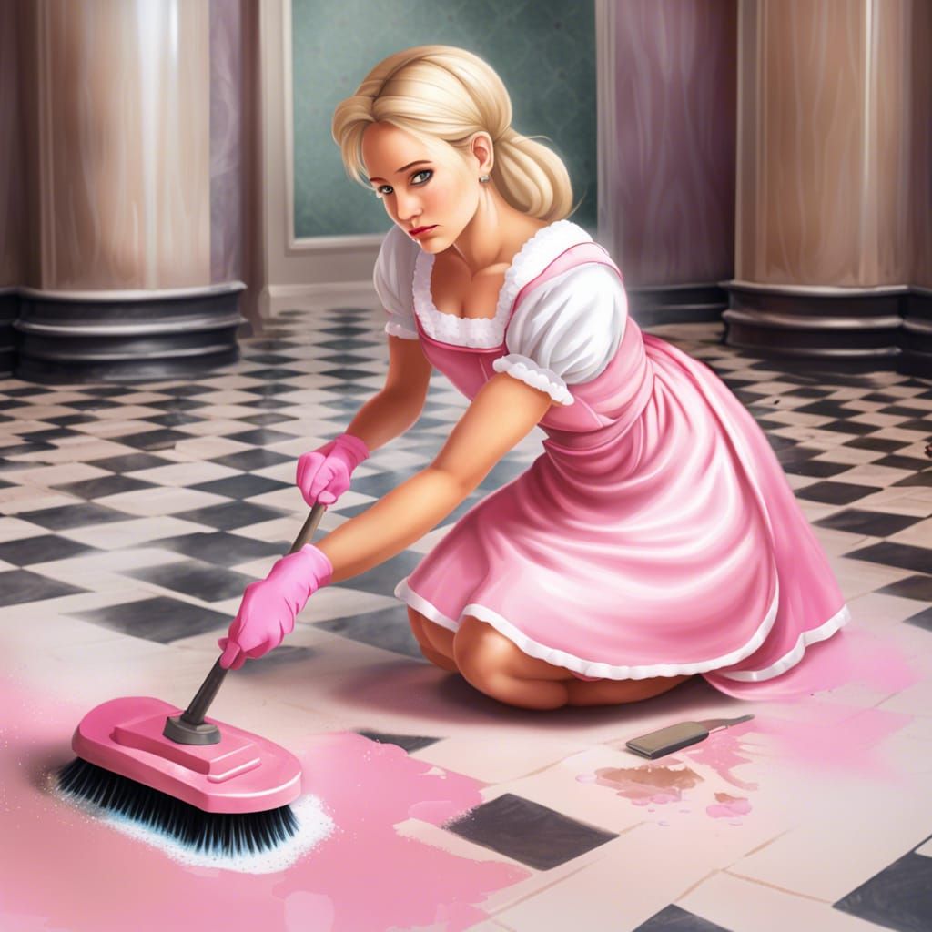 Maid Scrubbing the Floor - AI Generated Artwork - NightCafe Creator