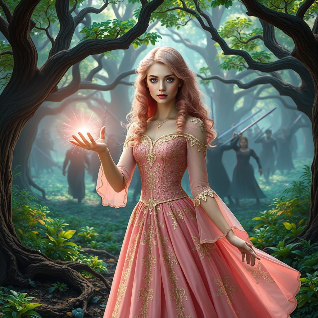 Magic princess - Regal Fantasy Princess in Vibrant Forest