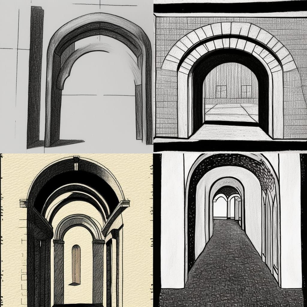 simple drawing of archway made of bones - AI Generated Artwork ...