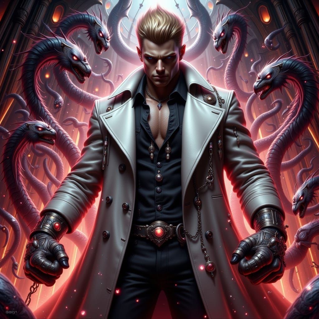 Dark Fantasy Cyberpunk Detective Masterpiece Paint... - AI Art